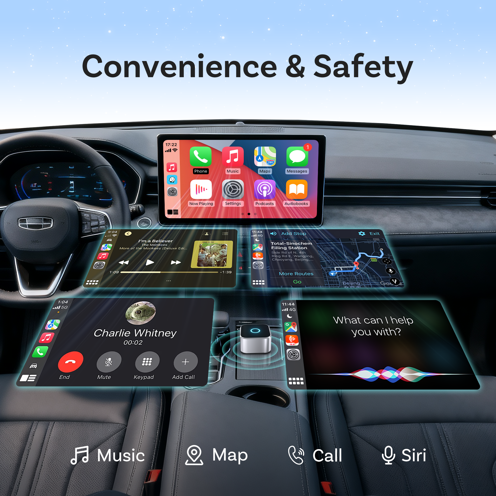 MG Smart World Nano CP-AA 2-in-1 Wireless CarPlay & wireless Android A ...